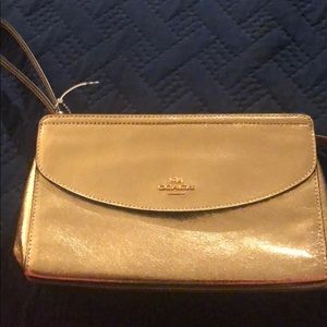 Coach | Bags | Coach Gold Clutch Wallet | Poshmark